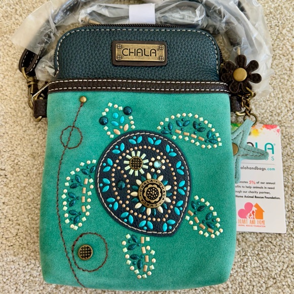 Chala | Bags | Chala Nwt Crossbody Bag Sea Turtle Designzipper Top 2 ...